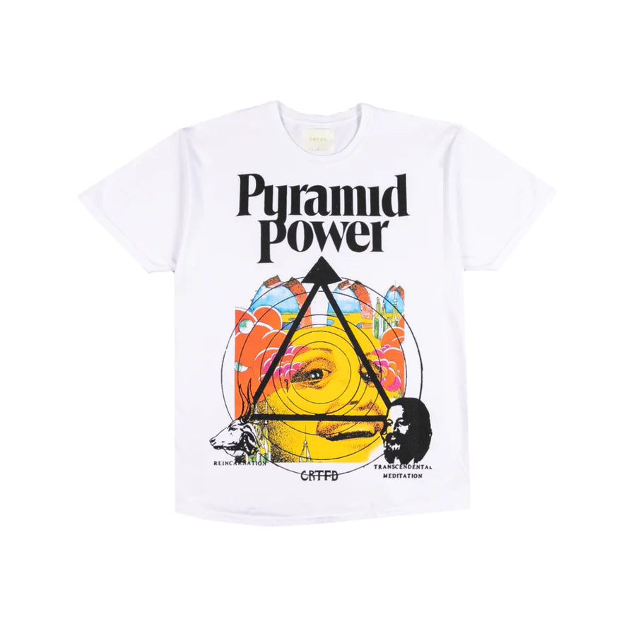 PYRAMID POWER SS TEE - WHITE – UNFOUND PROJECTS