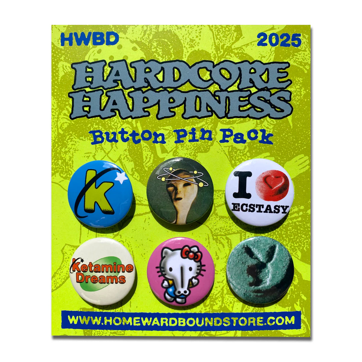 Hardcore Happiness Button Pin Pack – UNFOUND PROJECTS
