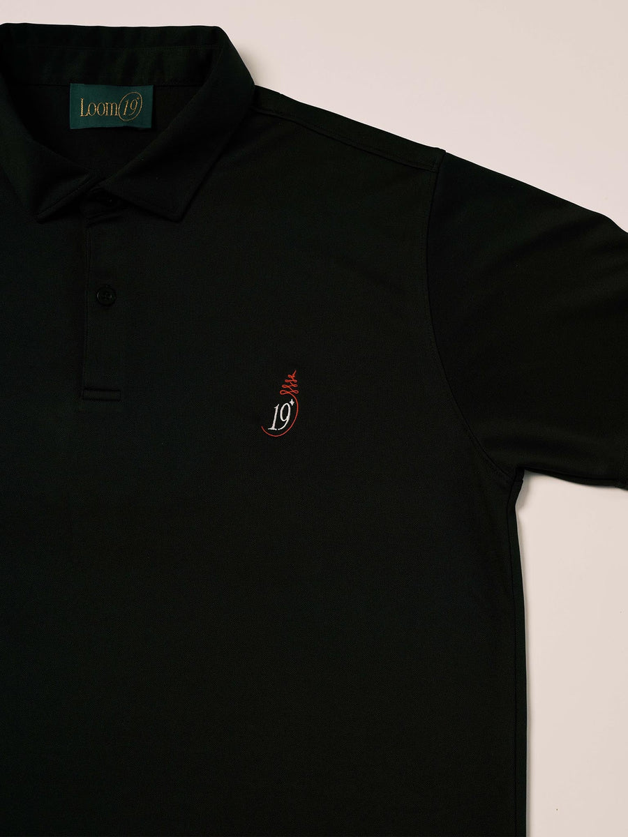 Yan-Tech polo - black – UNFOUND PROJECTS