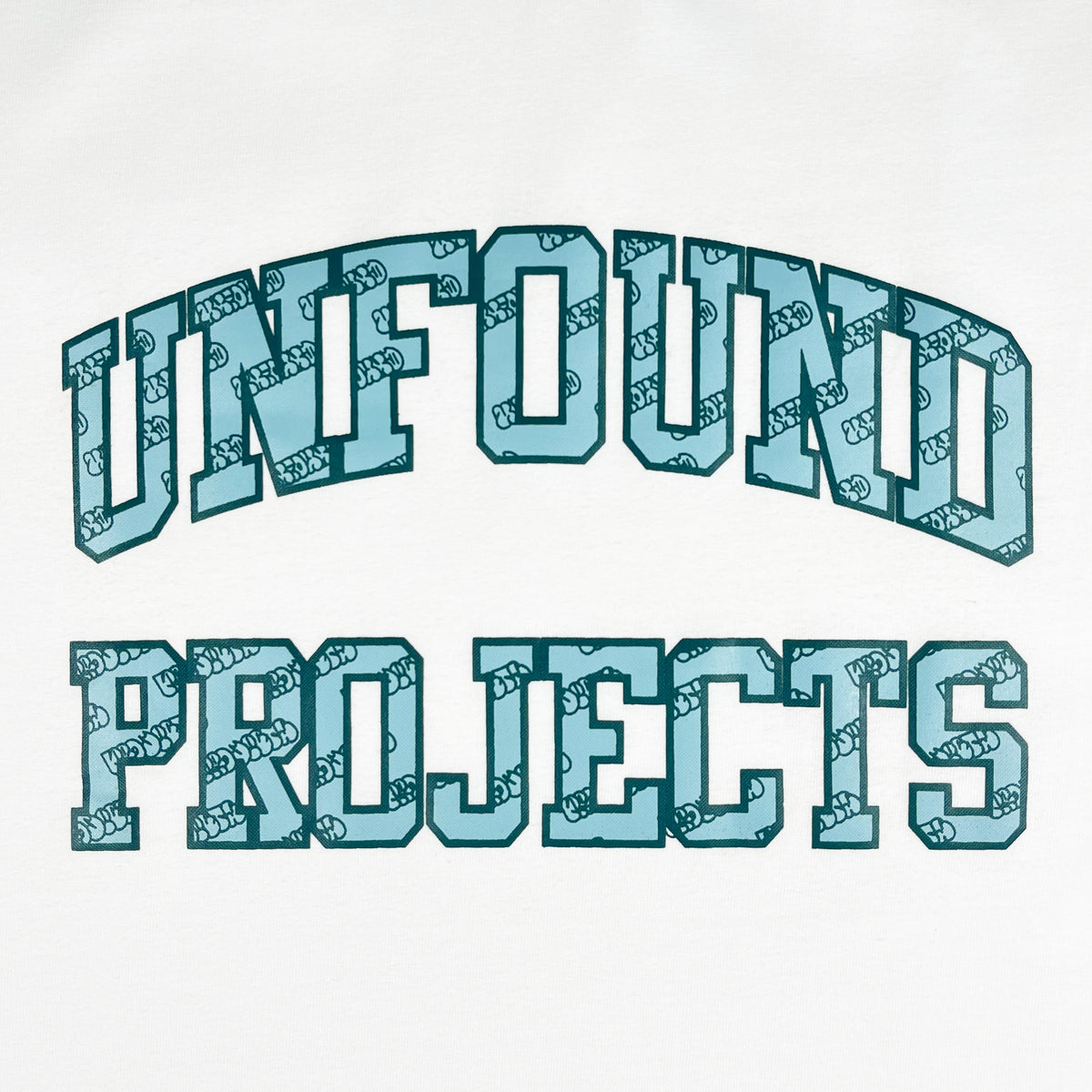 College throw up tee, white – UNFOUND PROJECTS